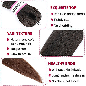 Pre Stretched Braiding Hair,18 Inch 8 Packs Ombre Braiding Hair, Two Tone Yaki Texture Prestretched Crochet Braids Hair Professional Synthetic Hair Extension Itch Free Hot Water Setting (18" T1B/30#)