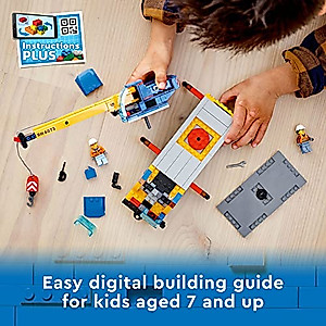 LEGO City Great Vehicles Mobile Crane Truck Toy Building Set 60324 - Construction Vehicle Model, Featuring 2 Minifigures with Tool Toys Kit and Road Plate, Playset for Boys and Girls Ages 7+