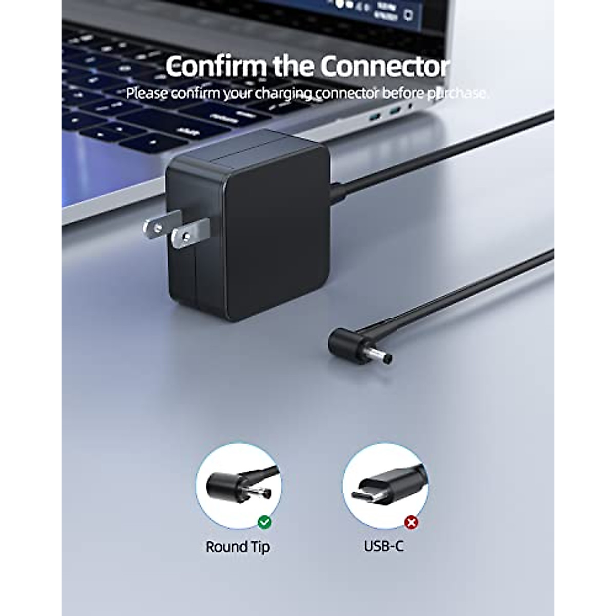 45W AC Charger Fit for Asus Vivobook 15 F510U F510UA F510Q F510 F510QA F512DA F512D F512FA F512F F512JA F512J F512 Laptop Power Cord Supply