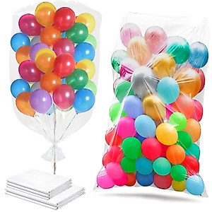 5 PCS Large Balloon Bags Transparent Storage Bags Plastic Balloon Bag 98"x59" (2pcs) 59"x47" (3pcs) for Birthday Baby Shower Wedding Party Supplies