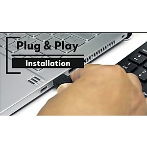 MANHATTAN Wired USB Numeric Keypad – 18 Full Size Keys & Ultra Slim Lightweight Ergonomic Number Pad Design - for Laptop, Desktop, Computer, PC – 3 Yr Mfg Warranty - Black, 179911