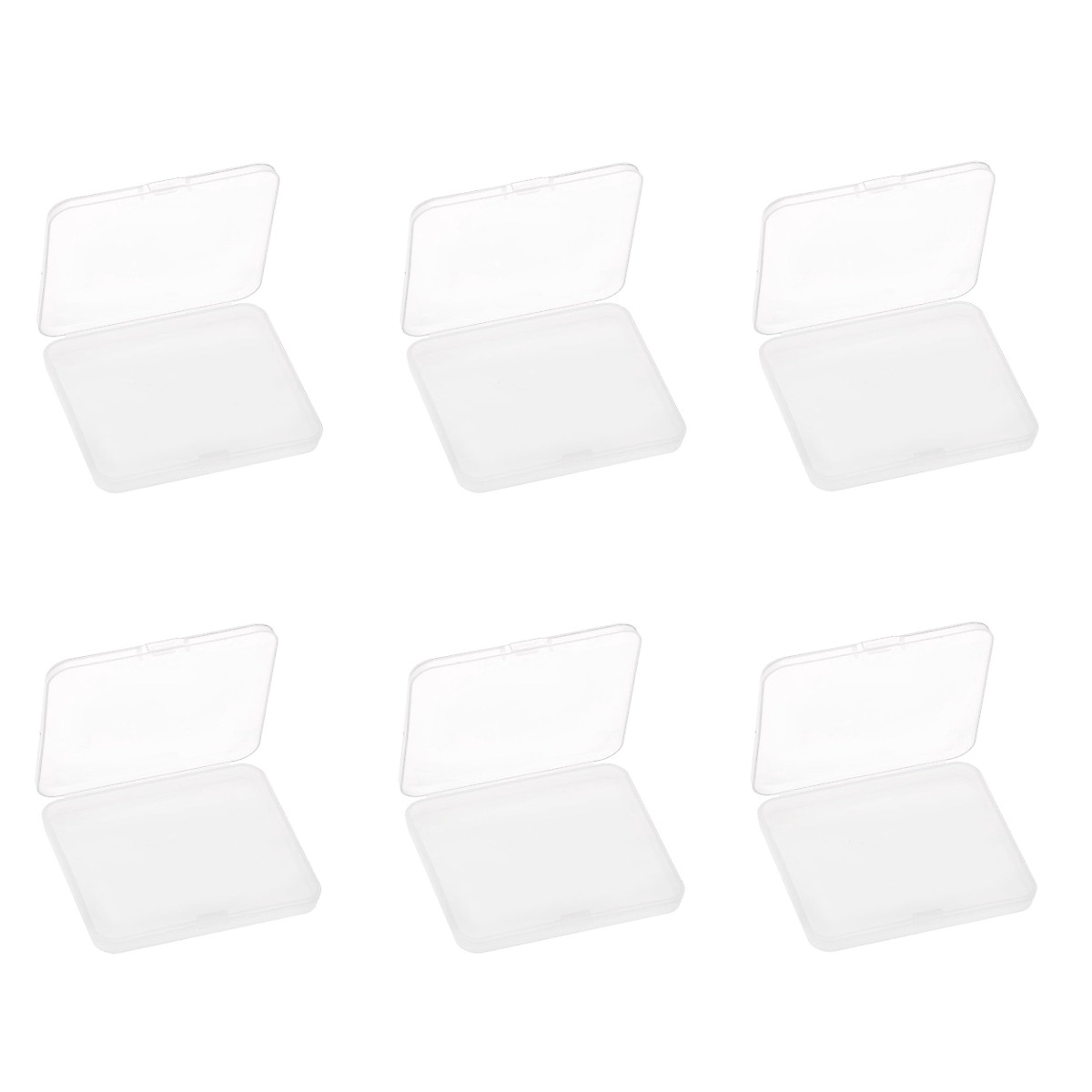 Paialco 6 PCS Pack Small Storage Boxes Flat Rectangle Plastic Box Containers