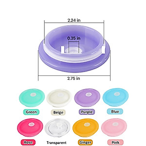8 PackColorful Acrylic Lids for 16 oz Glass Cups, Spill Proof and Reusable Tumbler Replacement Lids, Suitable for Beer Cans, Water Cups and Glasses, Replacement Lids for Drinking Beer Glasses