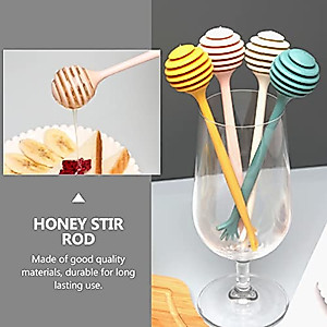 UPKOCH Coffee Stirrers 4pcs Cocktail Mini Finger Household Party Stirring Dispense Dropper and Dippers Shaped Dipper Drizzle Honeycomb Pot Favors Plastic Coffee Server Beverage Bar for Coffee Syrup