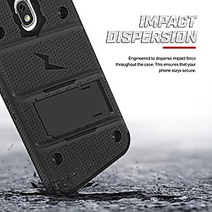 ZIZO Bolt Series Samsung Galaxy Amp Prime 3 Case Military Grade Drop Tested with Tempered Glass Screen Protector Holster Black