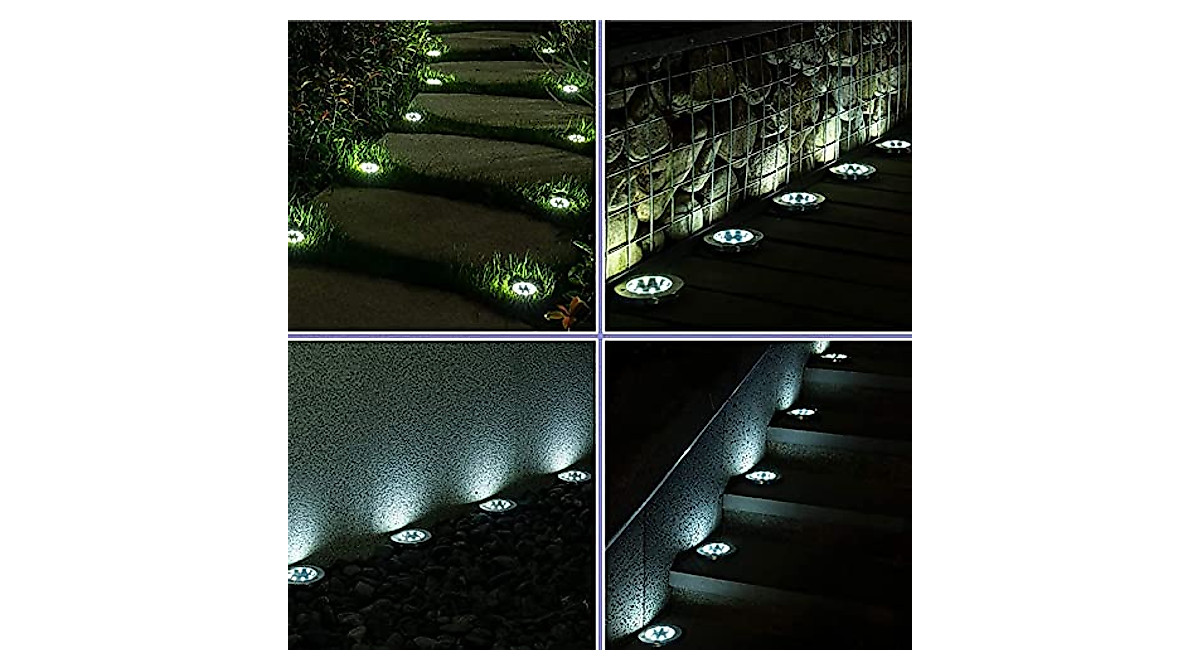 SUNTOUCH TREASURES Solar Ground Lights - 20 LED Outdoor Pathway Pack
