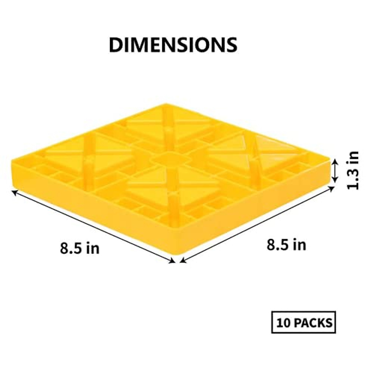 Homeon Wheels Camper Leveling Blocks, Ideal for Leveling Single and Dual Wheels, Heavy Duty Rv Leveling Blocks and Chocks Anti-Slip Pads Design, Camper Levelers 10 Pack with Carrying Bag (WH-102)