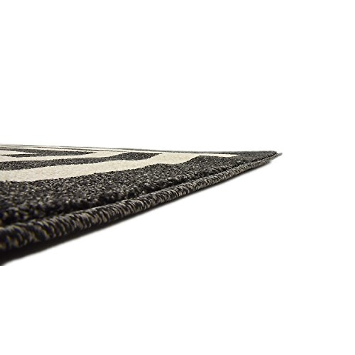 Unique Loom Athens Collection Classic Geometric Modern Border Design Area Rug, 7 ft x 10 ft, Black/Beige