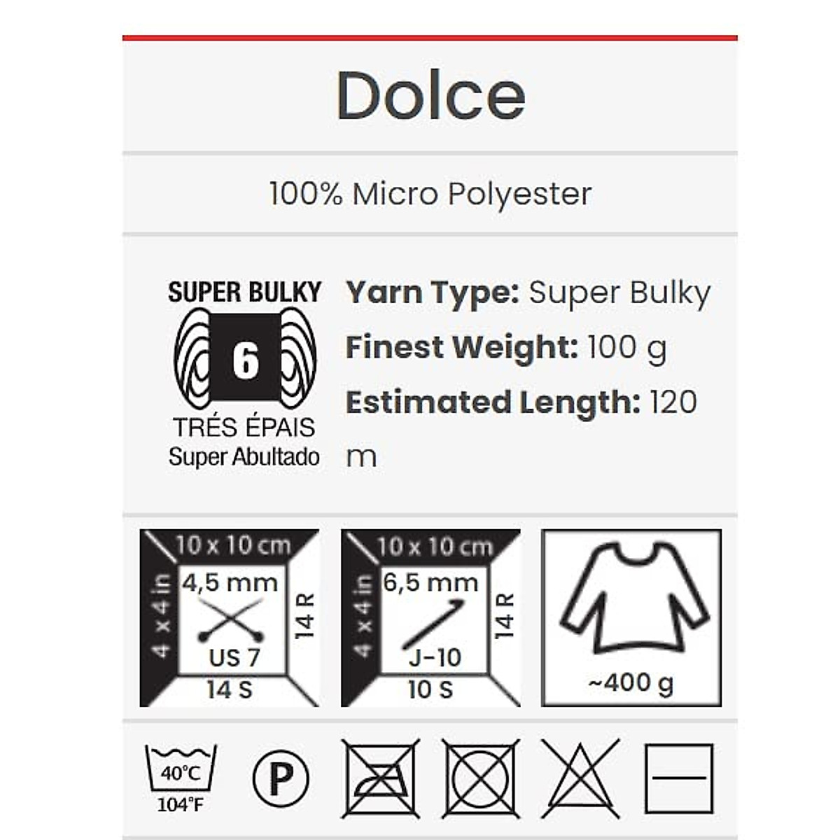 YarnArt Dolce Yarn Super Bulky Chenille Velvet Yarn 100g 131 Yards (779) Polyester