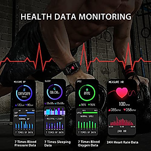 Smart Watches for Men - Smart Watch, 5ATM Waterproof Fitness Tracker Watch for Android iPhones, 1.71'' Bluetooth Military Sport Smartwatch, Health Monitor for Heart Rate, Blood Oxygen, Blood Pressure