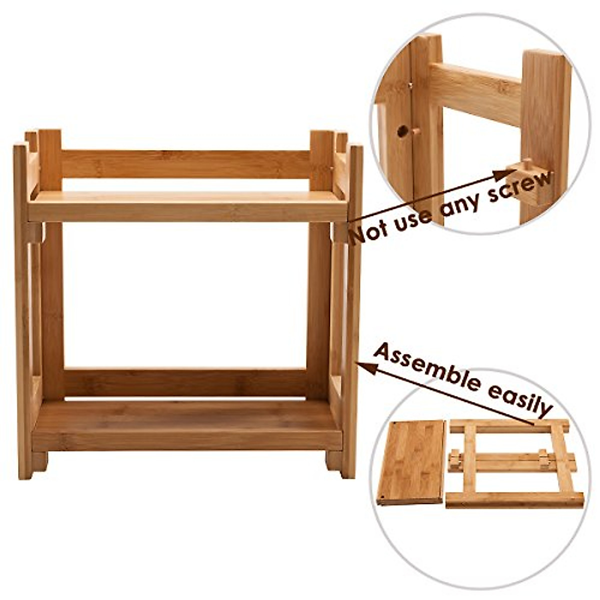 GOBAM Bamboo Bathroom Caddy Organizer with Drawer, Medium - Shower Storage for Shampoo, Conditioner, Soap - Waterproof Shower Caddy Stand for Bathroom, Bedroom, or Office - Natural