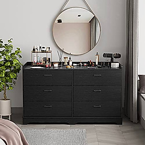 Hasuit 6 Drawer Double Dresser, Modern Storage Tower Dressers & Chests of Drawers, Large Clothing Organizer for Bedroom