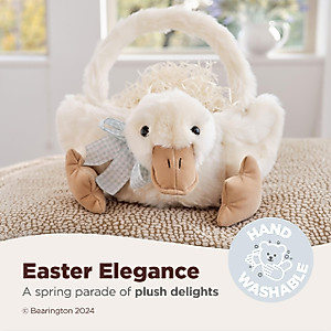 Bearington Quack The Yellow Duck Plush Easter Basket, 12 x 13 Inch Baby Easter Basket, Duck Easter Basket