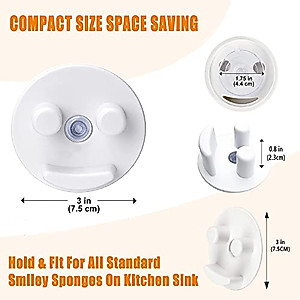 BIHAIT Sponge Holder, Sponge Caddy Suction Sponge Holder, Sponge Organizer for Kitchen,Bathroom Sink, Self Draining, Dishwasher Safe for Holding Smiley Sponges(No Sponges Included), White(2-Pack)