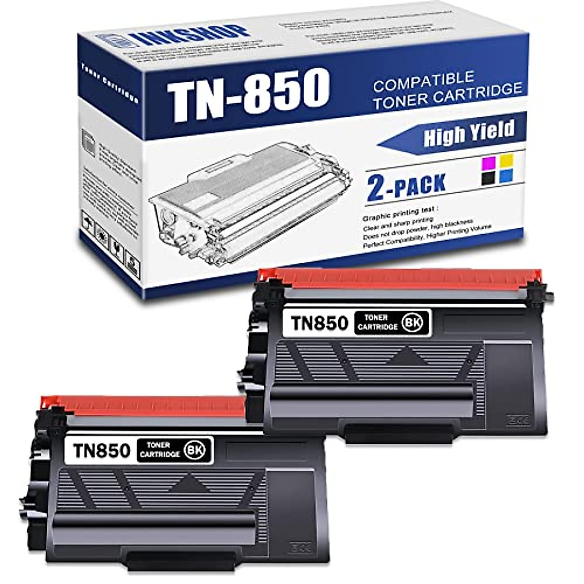 TN850 Compatible TN-850 Black High Yield Toner Cartridge Replacement for Brother TN-850 DCP-L5500DN MFC-L6700DW MFC-L6750DW HL-L6250DW HL-L6300DW Toner.(2 Pack)