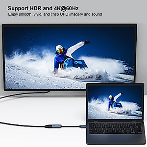 BENFEI Active DisplayPort to HDMI, DP to HDMI Adapter(4K@60Hz) Compatible with HP, ThinkPad, AMD, NVIDIA, Desktop and More - Male to Female, Space Gray