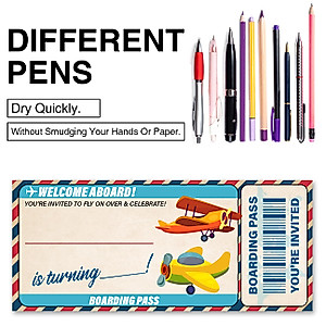 VAHATAN Airplane Birthday Party Invitations 20 Pack Airplane Ticket Invitations with Envelopes Invites Cards for Birthday Party