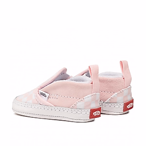 Vans, Infant Slip-On V Crib Sneakers (1, Pink/True White Checkerboard)
