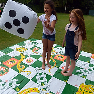 Giant Snakes & Ladders Outdoor Board Game | 10 x 10' Mat | Big Game Hunters