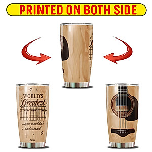 WAZONE World's Greatest You Wouldn't Understand Guitar Dad Tumbler 20oz Double Wall Vacuum Insulated Thermal Cup Gift For Man Daddy Husband Grandpa Birthday Christmas Fathers Day
