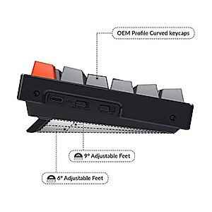 Keychron K8 Wireless Bluetooth/USB Wired Mechanical Keyboard, Hot-swappable Tenkeyless 87 Keys RGB LED Backlit Gateron Blue Switch N-Key Rollover, Aluminum Frame for Mac and Windows