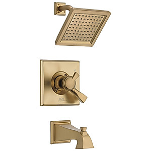 Delta Faucet Dryden 17 Series Dual-Function Tub and Shower Trim Kit with Single-Spray Touch-Clean Shower Head, Champagne Bronze, 2.0 GPM Water Flow, T17451-CZ-WE (Valve Not Included)