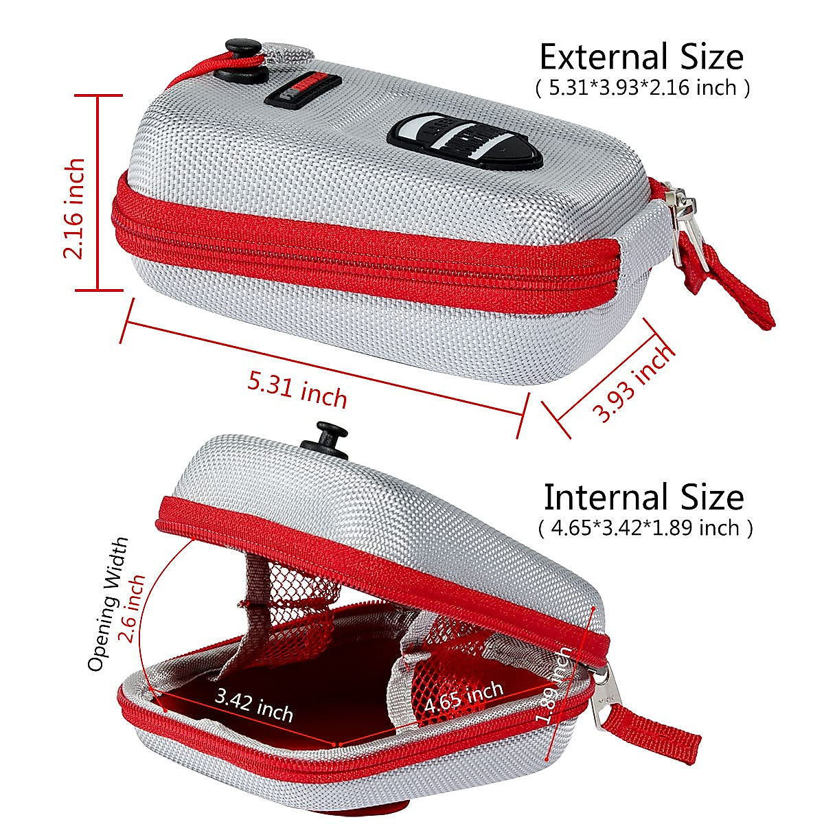 JAWEGOLF Golf Rangefinder Hard Shell Carry Case Box EVA Bag Compatible with Callaway 300 Pro & Bushnell V6 V5 V4 V3 V2 Pro X2 Pro XE Or Others Rangefinder (Silver)