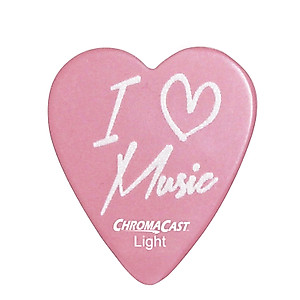 ChromaCast CC-HS-LM-12-PACK "I Love Music" Heart Shaped Picks in Light, Medium and Heavy Gauge - 12-Pack