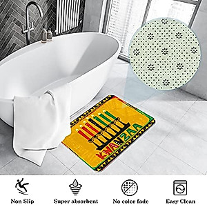 Happy Kwanzaa with Kwanzaa Candle, Indoor Door Mat Durable Front Door Mats Entryway Rug Non-Slip Absorbent Area Rugs Resist Dirt Rugs for Room Decor, 24"x16"