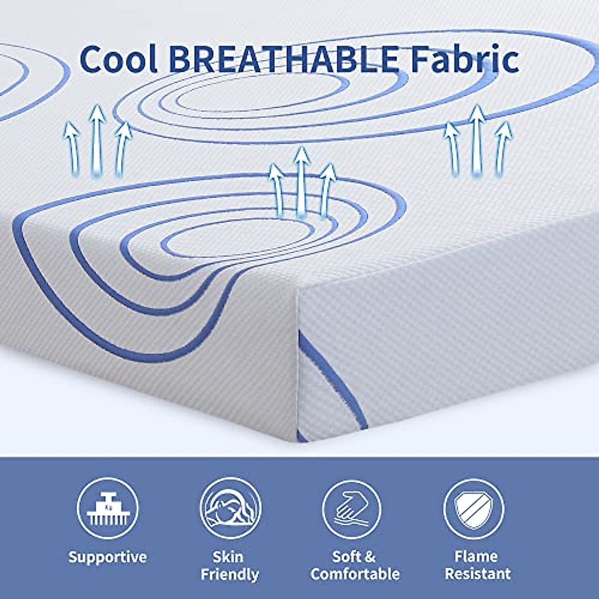 Opoiar 8 inch Memory Foam Mattress Twin Size,Gel Bamboo Charcoal AeroFusion Mattress in A Box,Breathable Medium Mattress Supportive & Pressure Relief,Made in USA, CertiPUR-US Certified