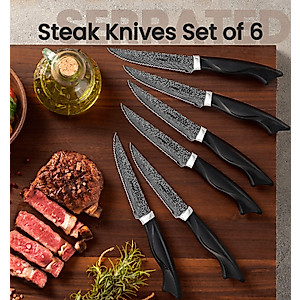 Knife Set, 15 Pieces Kitchen Knife Set with Built in Sharpener, High Carbon German Stainless Steel Knife Block Set, Dishwasher Safe