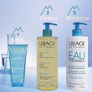 URIAGE Body Scrubbing Cream| High-Tolerance Exfoliating Treatment that Effectively Eliminates Dead Skin while Softening and Hydrating | Scrub for All Skin Types, even Dry & Sensitive Ones, 6.8 Fl Oz