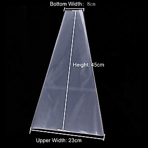 200 Pieces Transparent Flower Bouquet Bag Plastic Bags Flower Bouquet Sleeve Clear Cellophane Bags Rose Packaging Bags Height 17.7" Upper Width 9" Bottom Width 3.15"