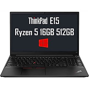 Latest Lenovo ThinkPad E15 15.6" FHD (16GB DDR4 RAM, 512GB PCIe SSD, AMD 6-Core Ryzen 5 4500U (Beat i7-8750H)), Full HD IPS Business Laptop, Type-C, HDMI, Webcam, Windows 10 Pro / Windows 11 Pro