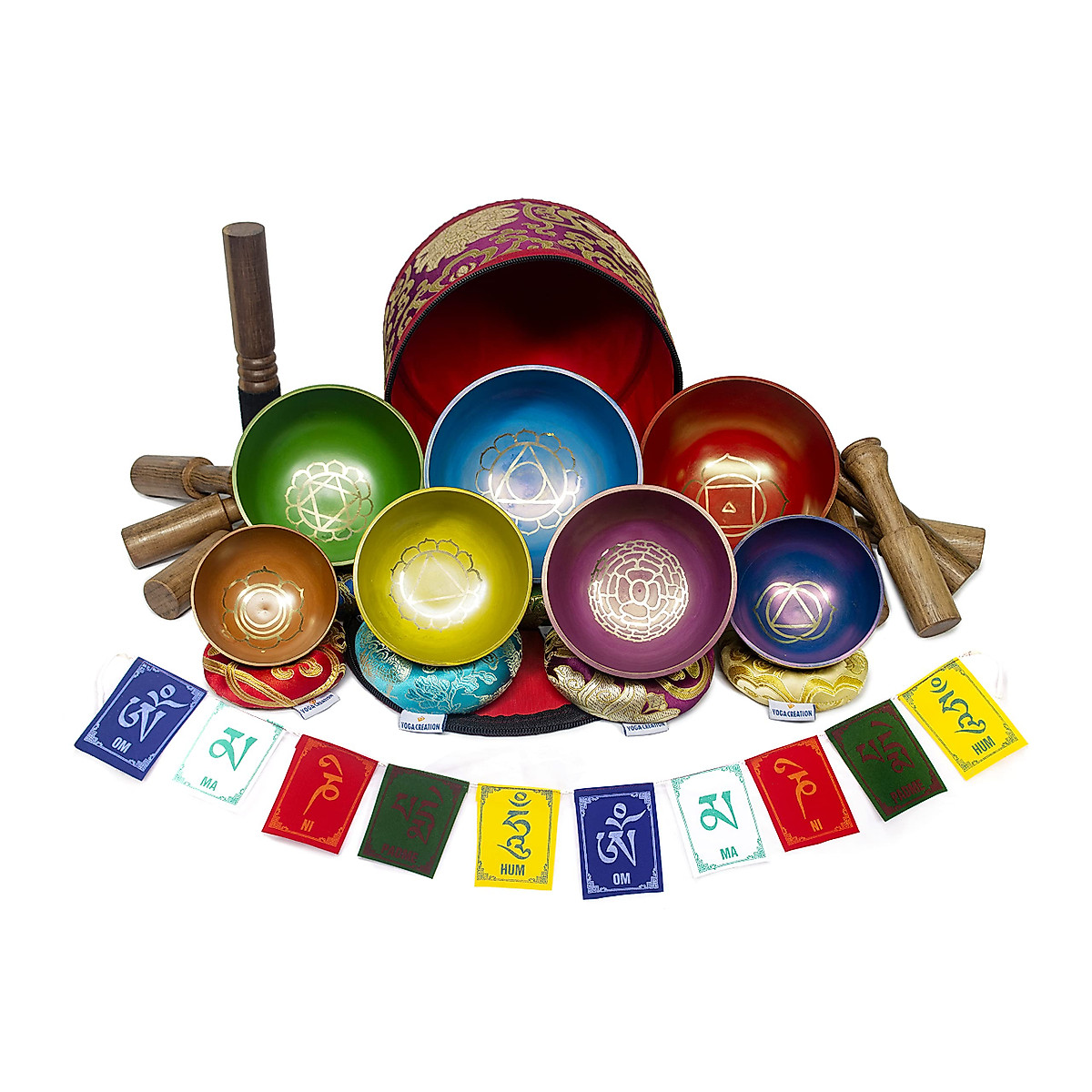 ESK Chakra Healing Tibetan Singing Bowl Set of 7 for Meditation- Himalayan Singing bowls, ESK 11