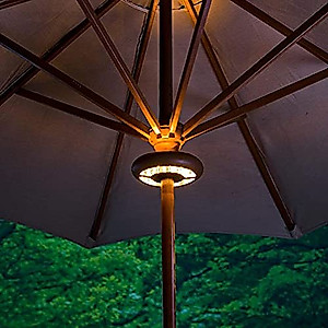 Patio Umbrella Lights Battery Operated, 3-Ways Switch, ZHONGXIN Warm White LEDs-Dual Up & Down Directional Lighting, Umbrella Pole Light for Patio Umbrellas, Camping Tents or Outdoor Use …