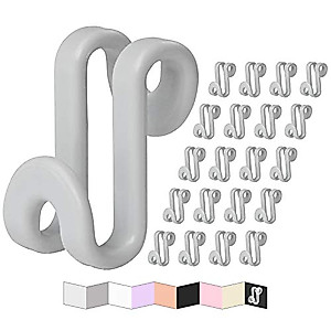 Frezon Clothes Hanger Connector Hooks, Outfit Hangers, Hanger Extender Clips, Hangers Accessory, Not Suitable for Wooden Hangers, Heavy Duty Space Saving for Closet 60 Pcs (Grey)