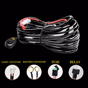 Willpower 15 inch 300W LED Light Bar Spot Flood Combo Triple Row Driving Light Off Road Lights LED Pods Cubes Rocks + Wiring Harness Kit for 4X4 4WD Car ATV UTV SUV Truck Tractor Trailer, 12V 24V DC