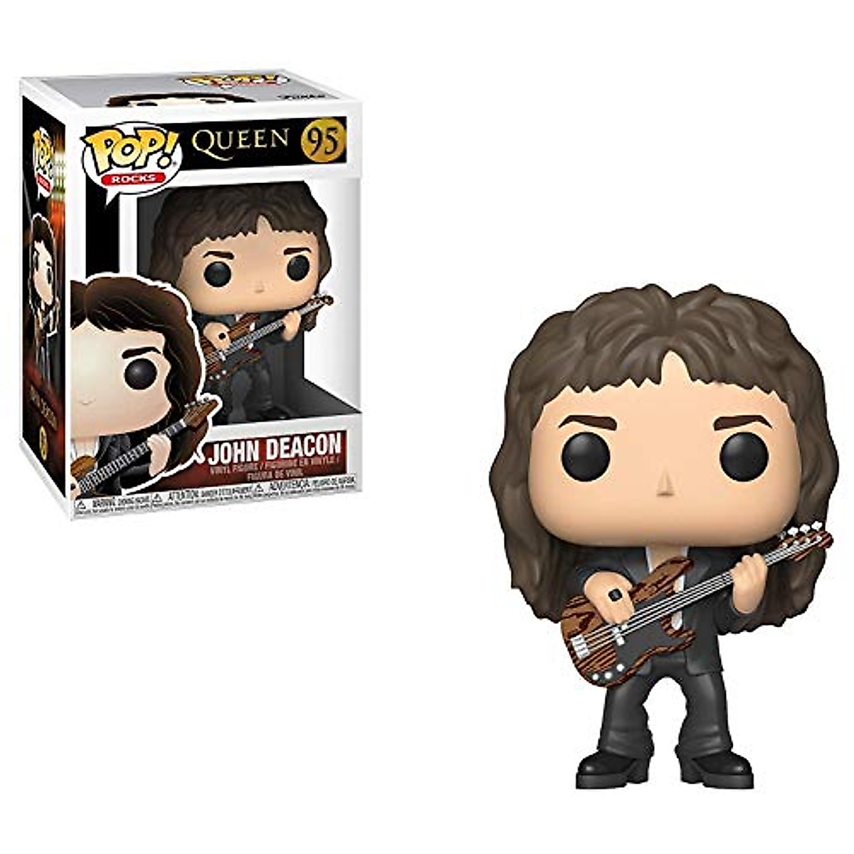 POP Queen - John Deacon Funko Pop Vinyl Figure (Bundled with Compatible Pop Box Protector Case), Multicolored, 3.75 inches
