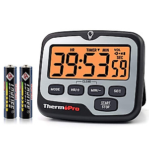 ThermoPro TP-02S Instant Read Meat Thermometer+ThermoPro TM01 Kitchen Timers for Cooking