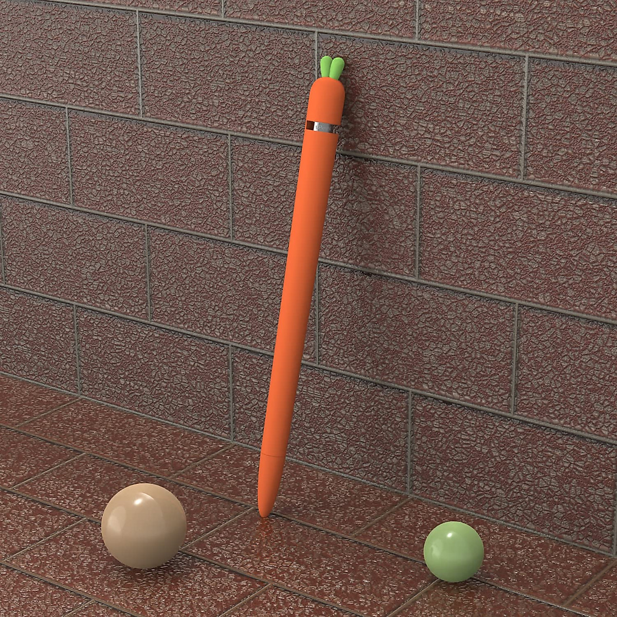 Love Mei Silicone Case for Apple Pencil Silicone Sleeve for 1st Generation Holder Protective Skin Cover case for iPad, Cute Carrot Accessories Soft Grip Pouch with Pencil Tip Cover /1st Orange