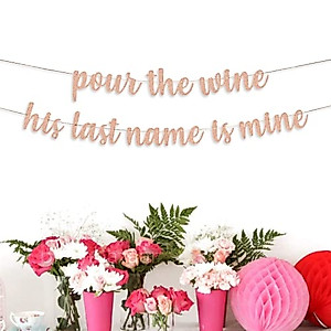 Party101 Rose Gold Glitter Banner - Bridal Shower Decorations - Bachelorette Party Decorations Favors & Supplies - Wedding Shower Decorations - Engagement Brunch Bridal Shower Decor (Pre-strung Signs)