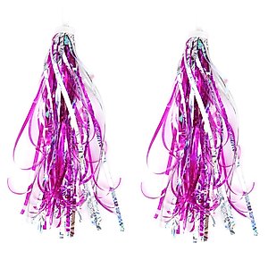 XINGZI 1Pair Hot Pink 19cm/7.5inch Dazzle Tassels Children Bicycle Handlebar Streamers Scooter Fringe Bike Baby Carrier Handle Deocration Accessories for Kids Cycling Lovers