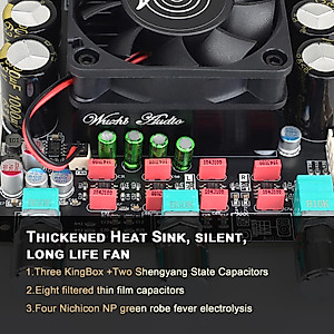 ZK-3002T 300W+300W Bluetooth Digital Amplifier Board TPA3255 Chip 2.0 Channel with Treble and Bass Adjustment (ZK-3002T)