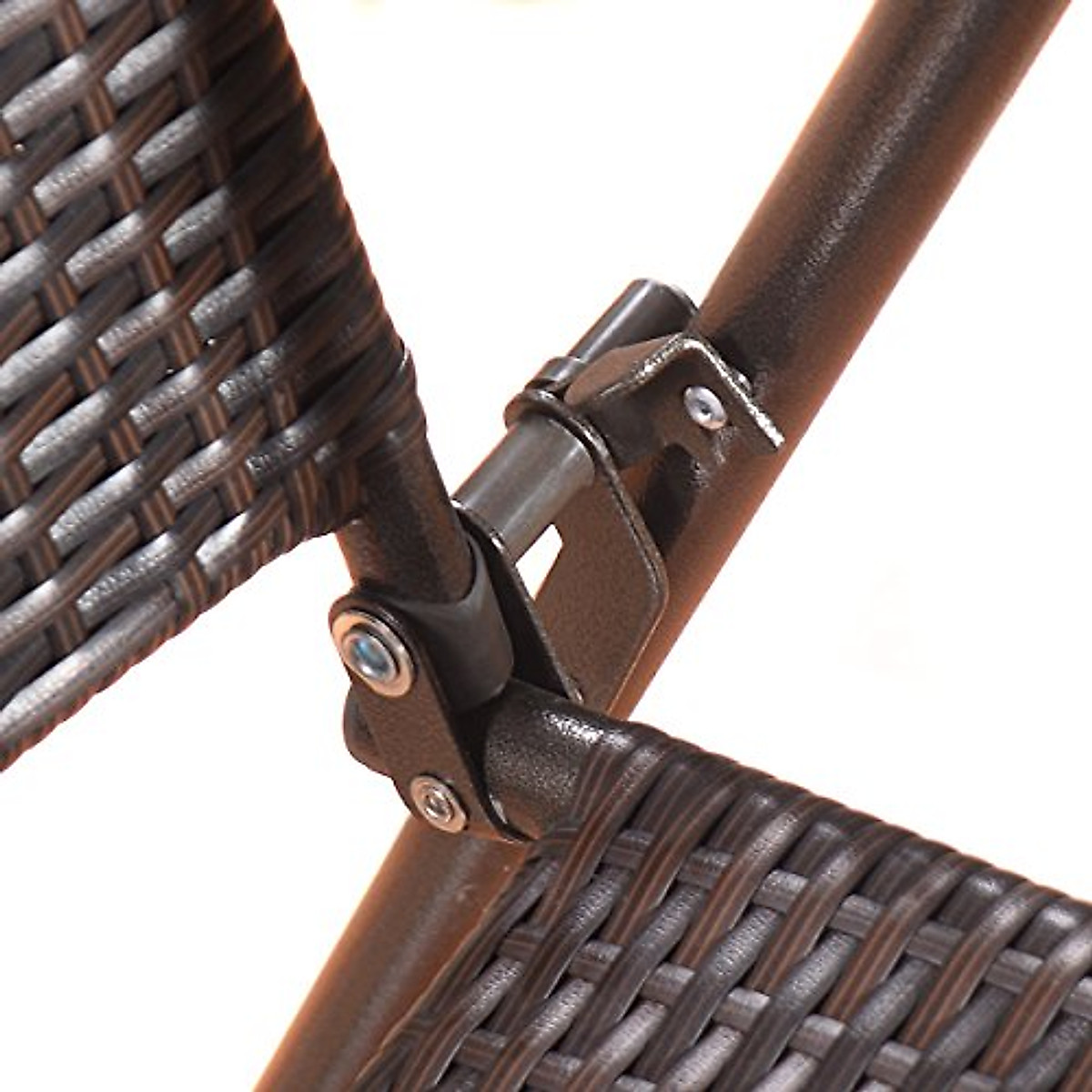 Tangkula 4 Piece Folding Patio Chairs, Lightweight Portable Foldable Space Saving Wicker Chair with Armrest & Footrest, Suitable for Lawn Patio Beach Garden Deck (26x22.5x42.5)