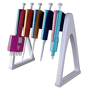 LINKTOR Lab Linear Pipettor Stand Rack, Hold Up 6 Micropipettes, Premium Engineering Plastic Polymer, Excellent Chemical Reagent Corrosion Resistance