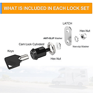 BOZXYE 1 Pack Cabinet Locks with Keys, 1-1/8" Tubular Cam Locks keyed Alike, RV Lock for Storage Door Cabinets Drawer Mail Box Tool Box Lock, Zinc Alloy