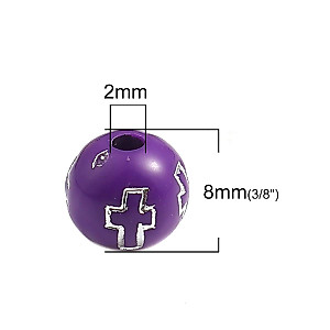 JGFinds Small Round Spacer Beads - 500 Pack, 8mm (1/3 Inch) with 2mm Hole, Acrylic, DIY Jewelry Making Supplies, (Colorful Cross)