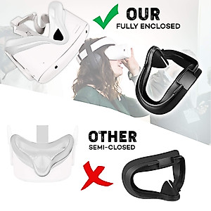 VR Silicone Cover for Oculus Quest 2 - Washable Sweat-Proof Anti-Leakage Light Blocking (Grey)