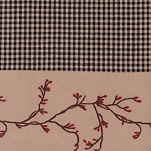 Primitive Home Decors Berry Vine Gingham Black and Nutmeg Kitchen Towel (Set of 2)